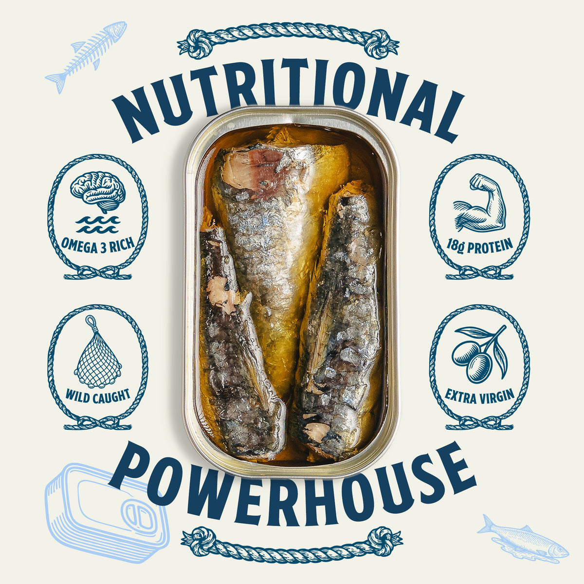 Skin And Bone Premium Wild Caught Sardines in Extra Virgin Olive Oil ...